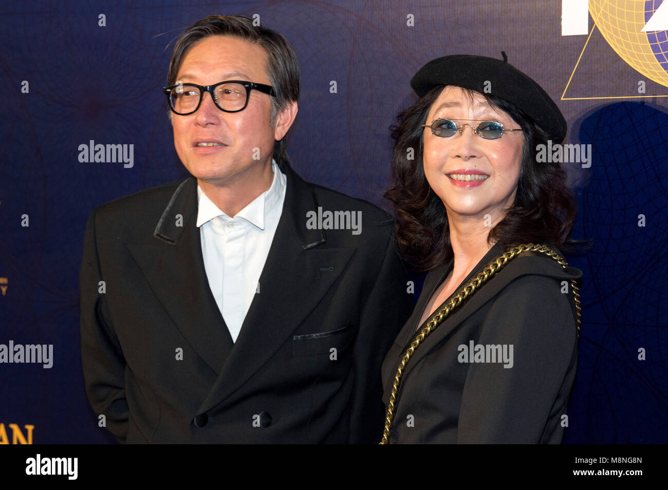 Mabel Cheung and guest attending the 12th Asian Film Awards ceremony at ...