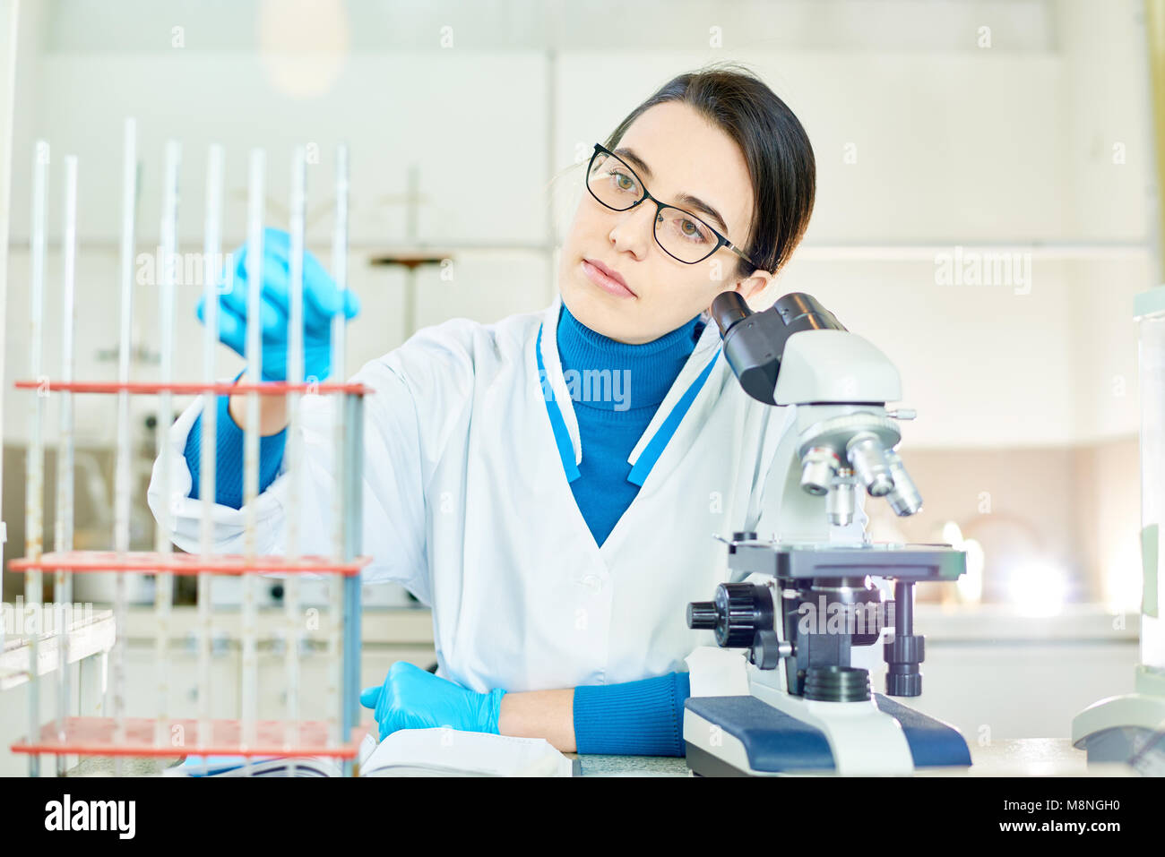 Beautiful Medical Technician at Work Stock Photo - Alamy