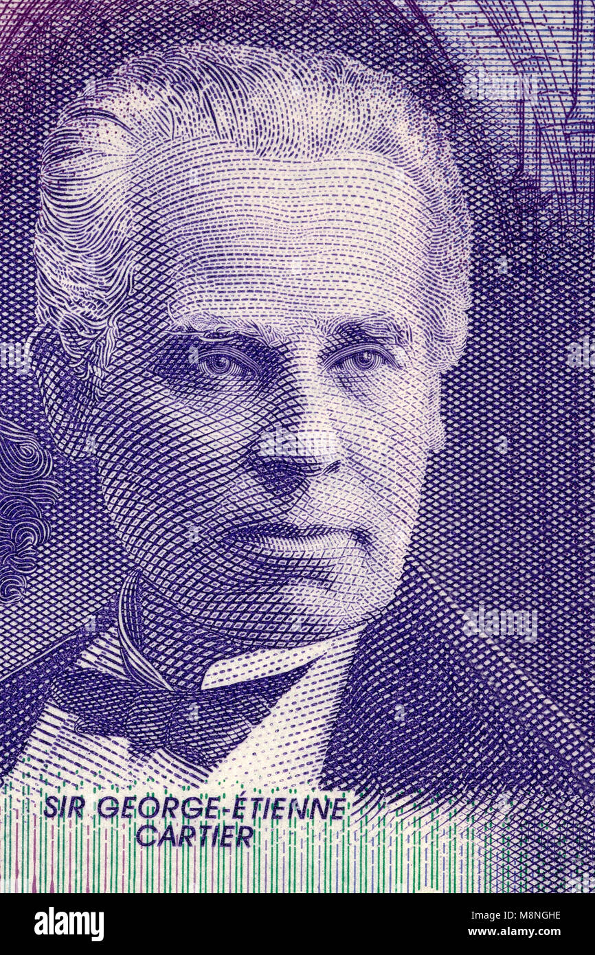 George-Etienne Cartier portrait from Canadian money Stock Photo - Alamy