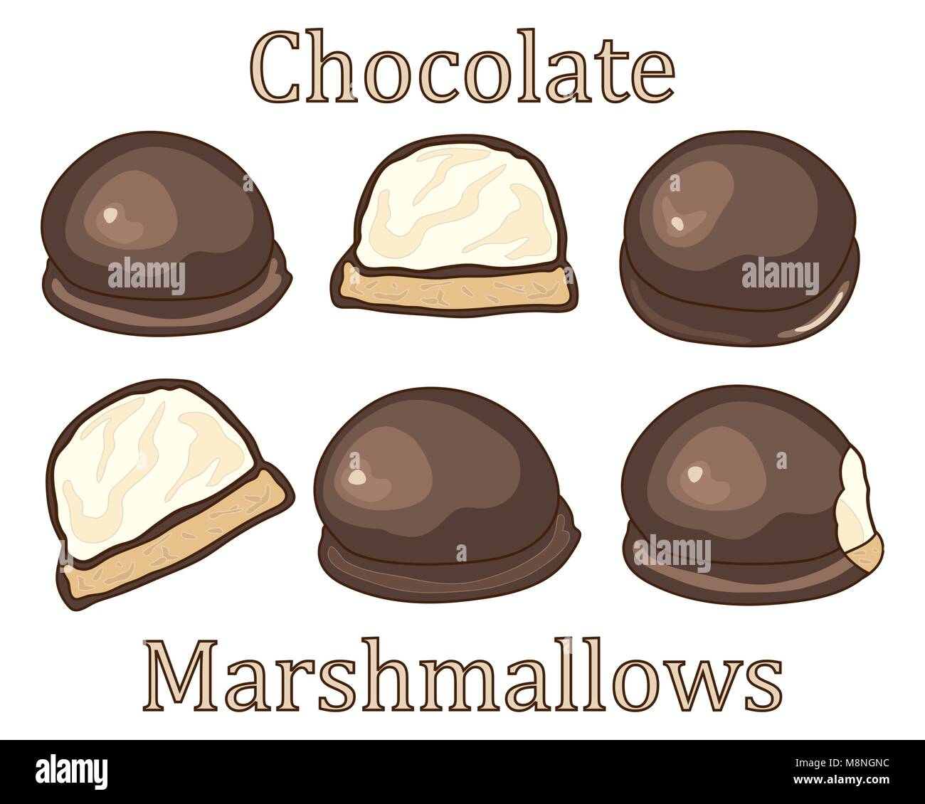 a vector illustration in eps 8 format of chocolate covered marshmallow ...