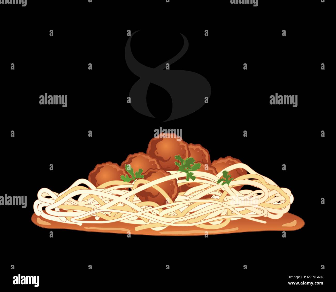 a vector illustration in eps 10 format of meatballs with spaghetti and ...