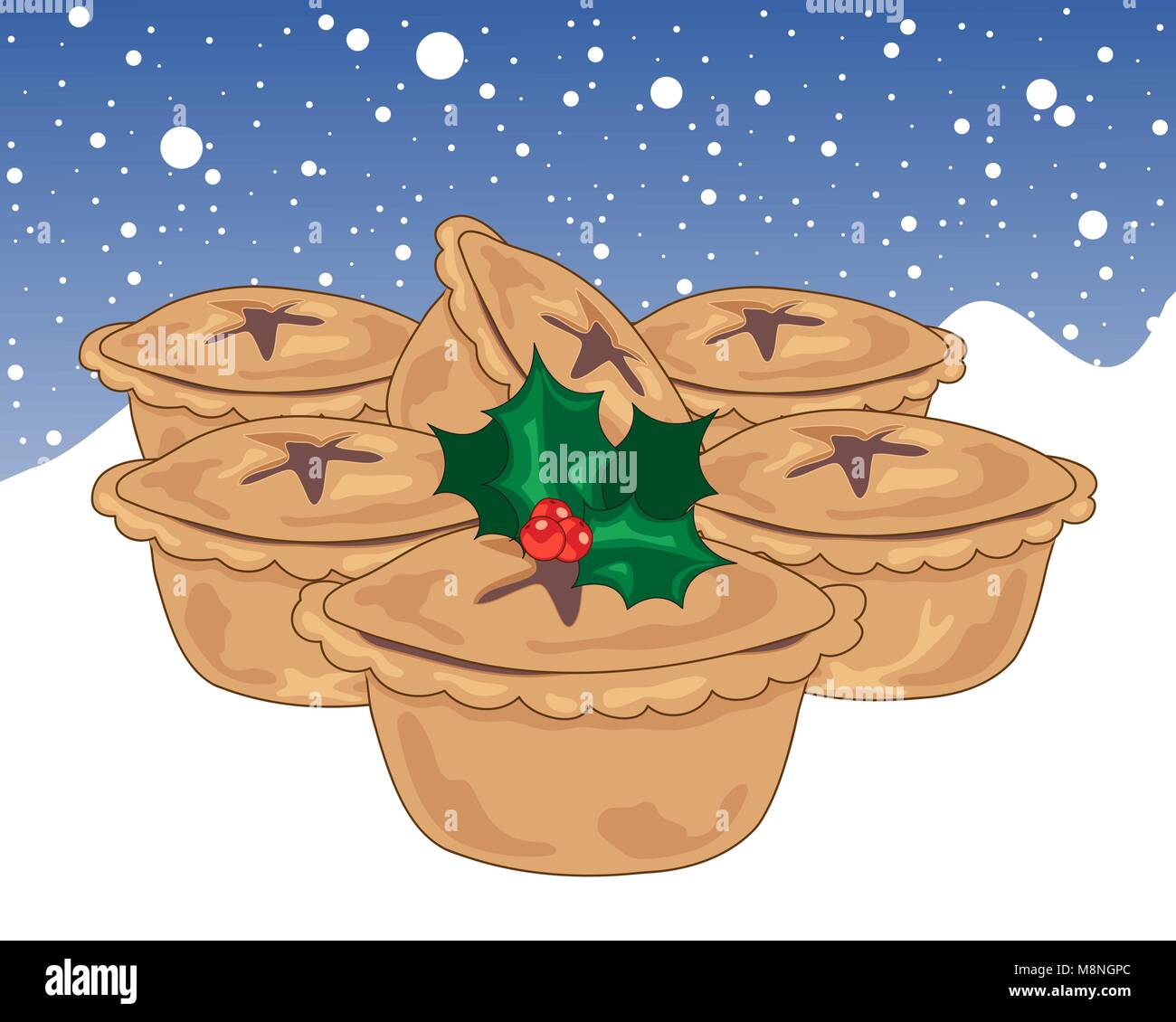 Eating mince pies Stock Vector Images - Alamy