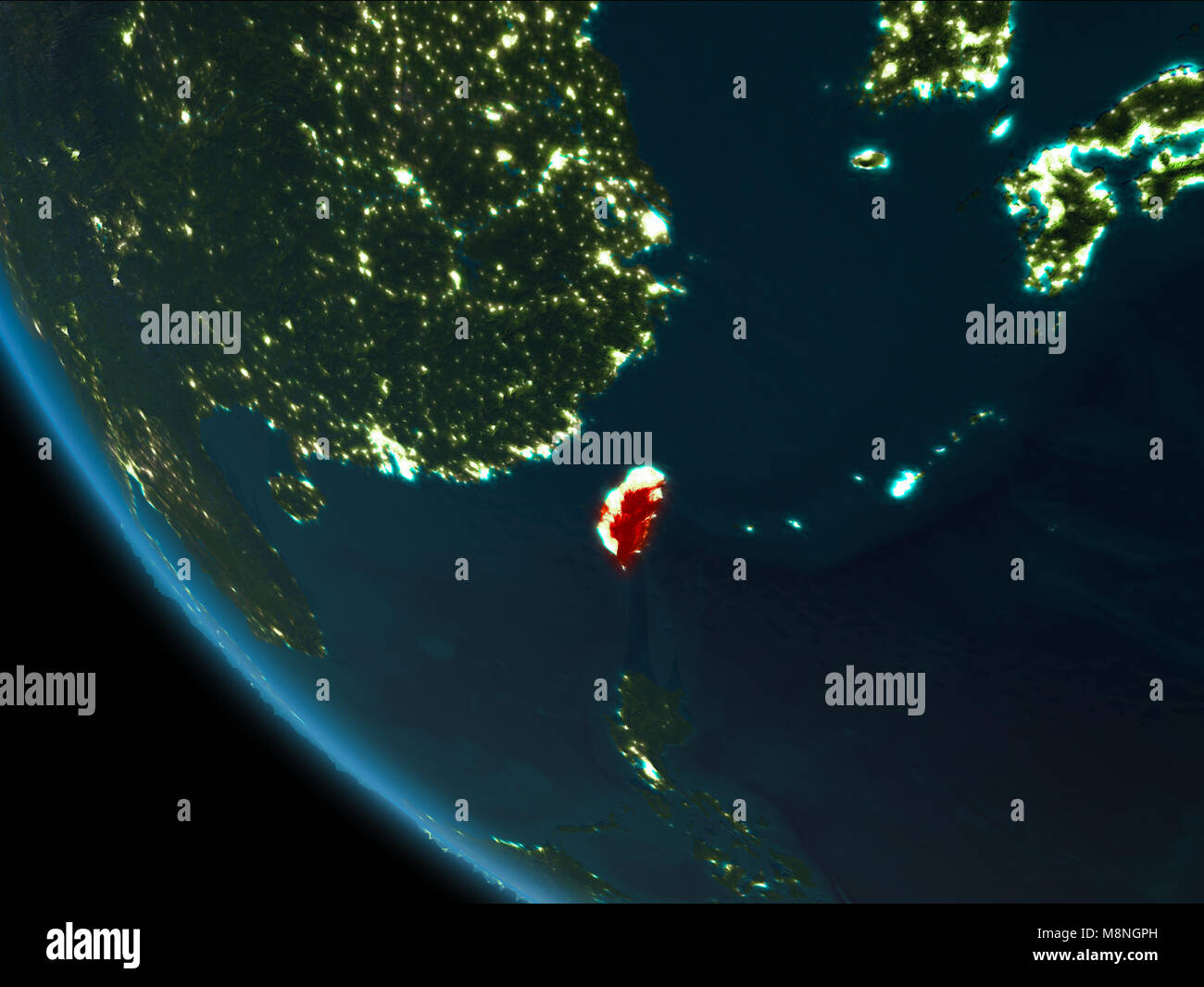 Taiwan satellite night view hi-res stock photography and images - Alamy
