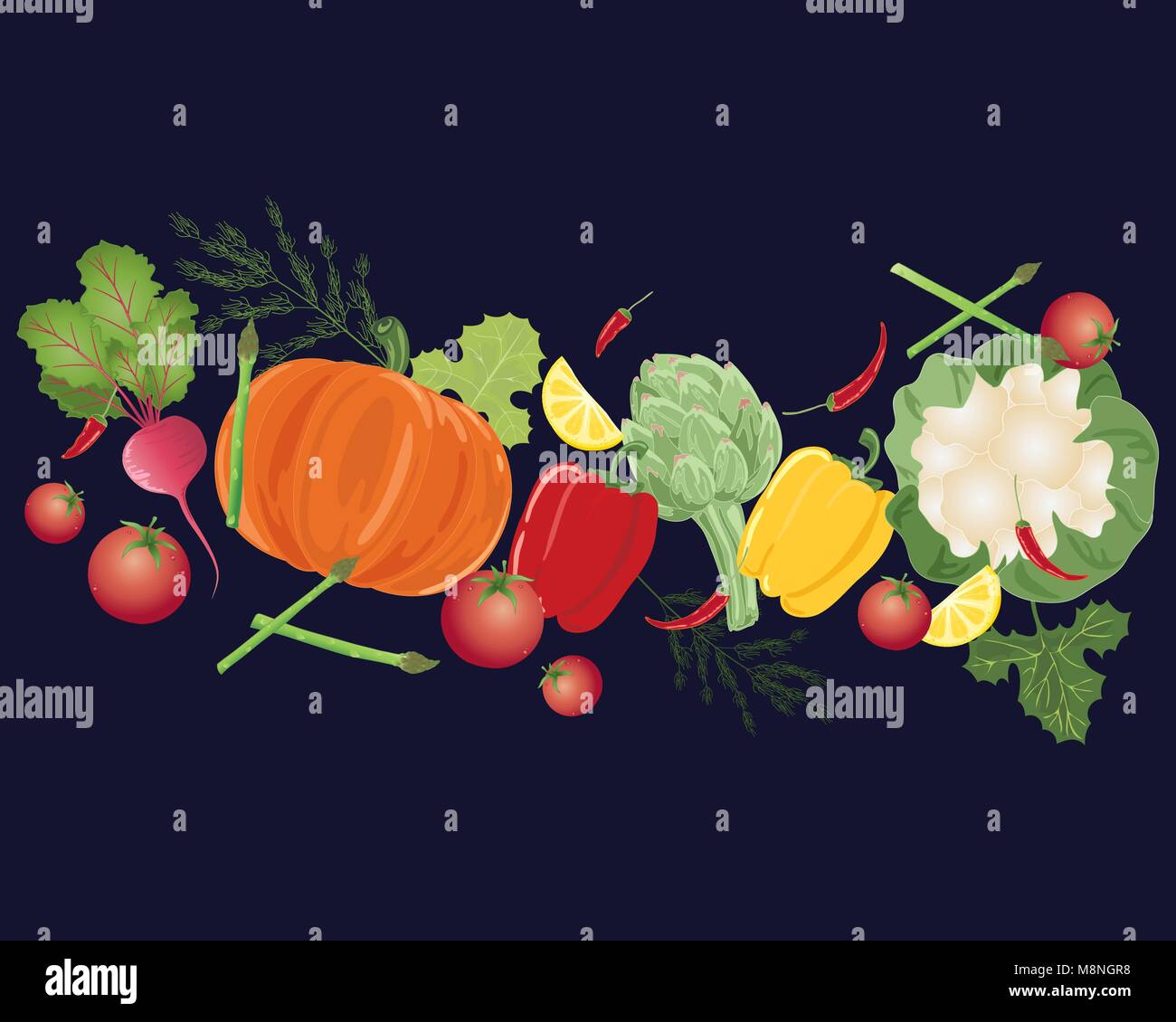 Veg display Stock Vector Images - Alamy