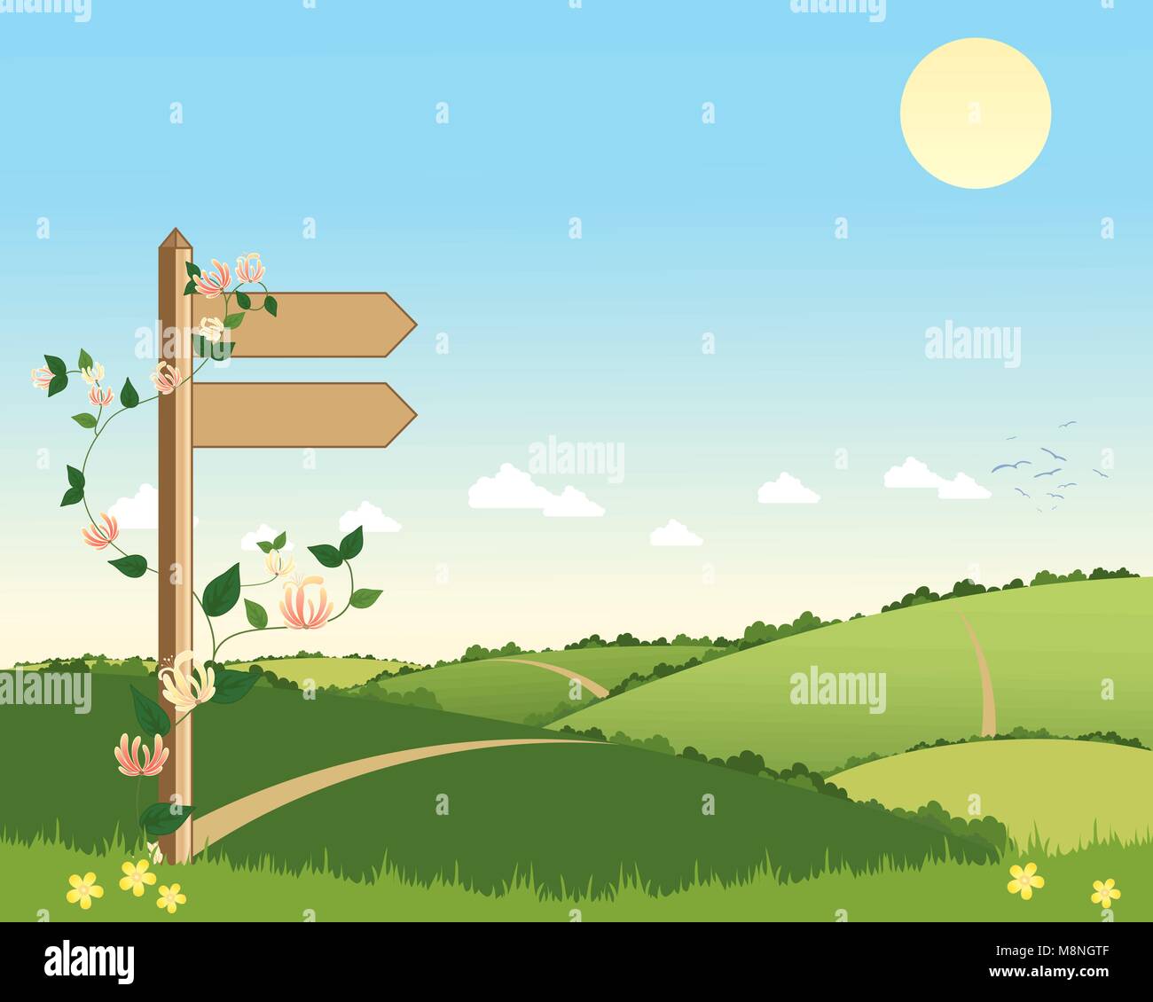 Rambling in the countryside Stock Vector Images - Alamy