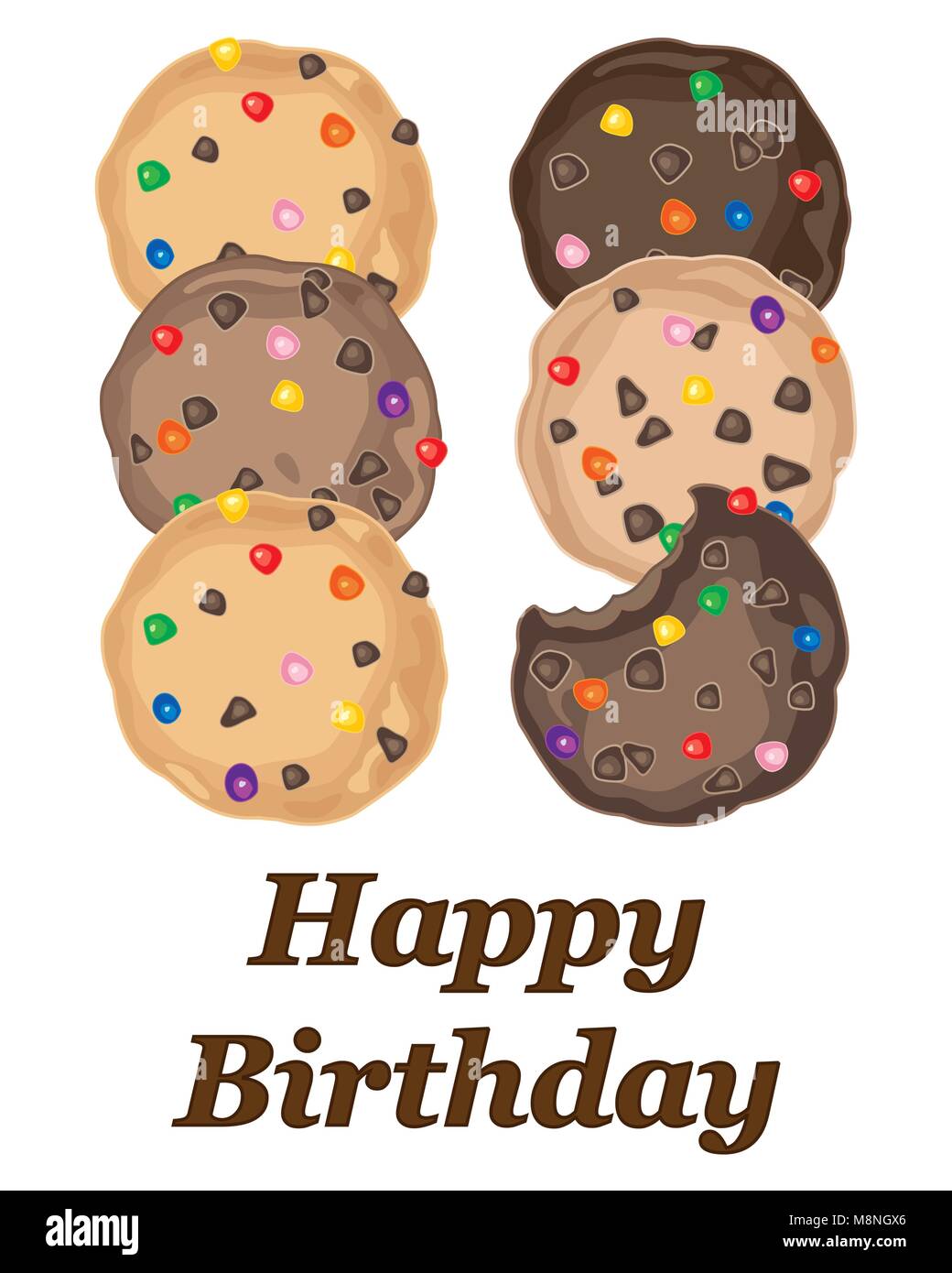 a vector illustration in eps 10 format of a birthday card greeting with ...
