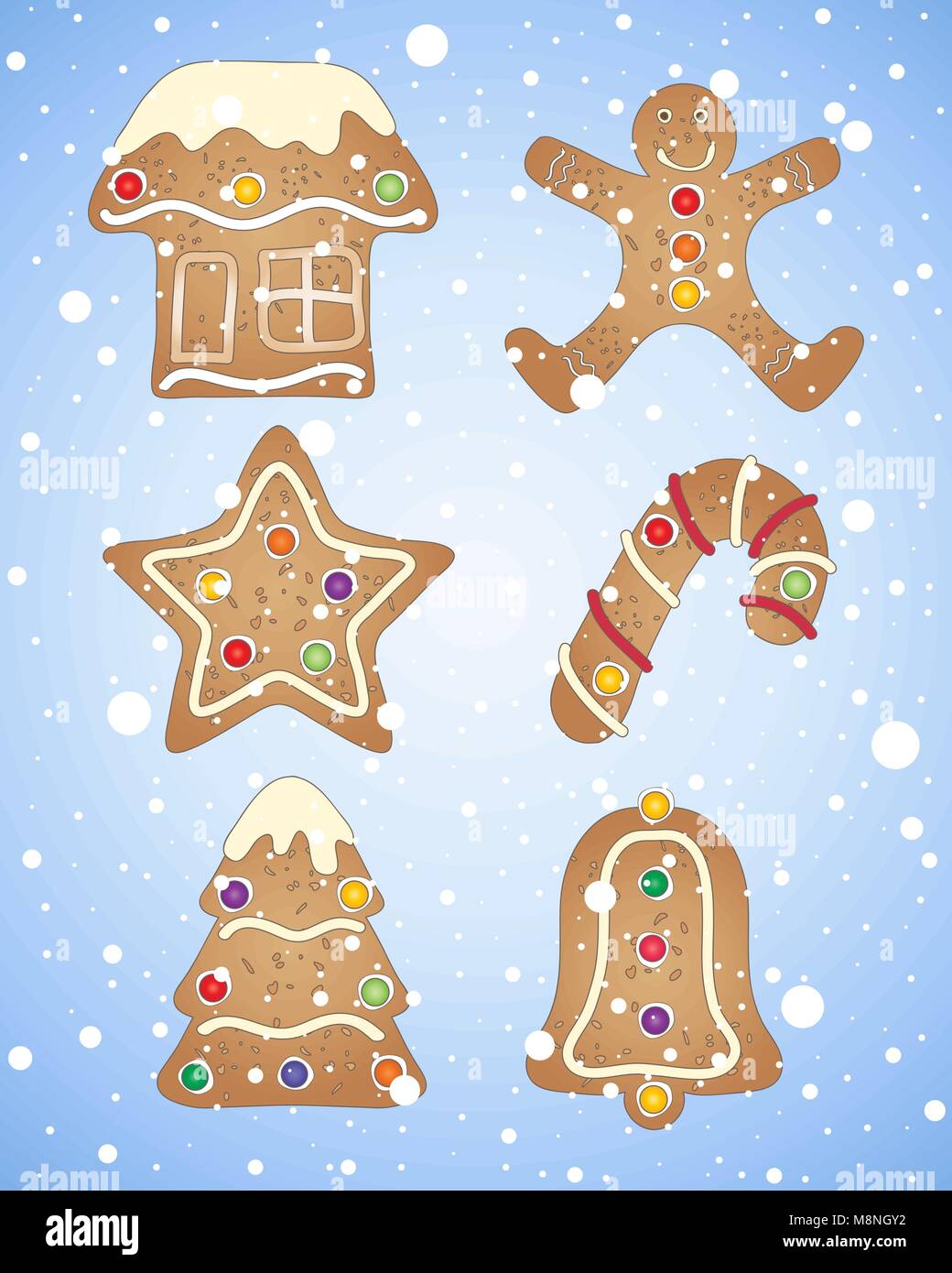 Snowflakes shapes christmas gingerbread Stock Vector Images - Alamy