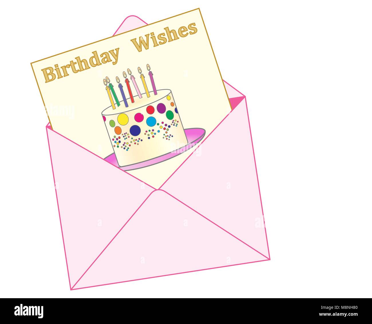 a vector illustration in eps 10 format of a pink envelope with a ...