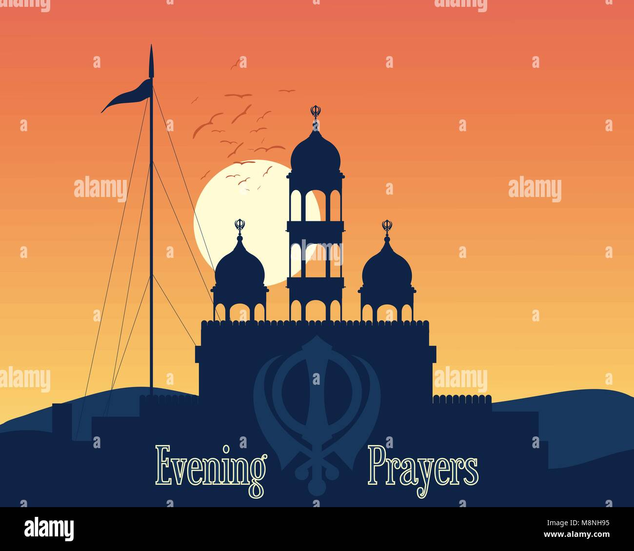 Gurdwara silhouette Stock Vector Images - Alamy