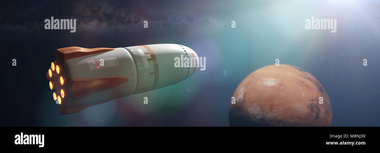 Space Shuttle Heading Towards Mars