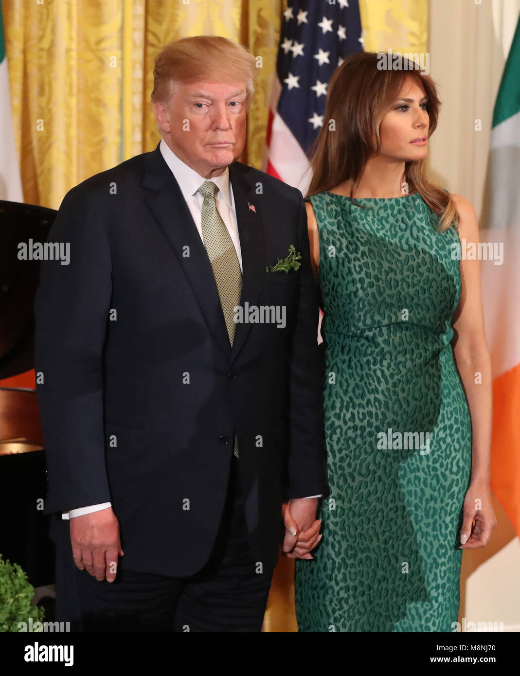 US President Donald Trump and Melania Trump during the annual Shamrock ...