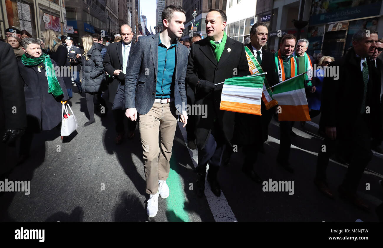 Irish Taoiseach Leo Varadkar and his partner Matt Barrett walk in the ...