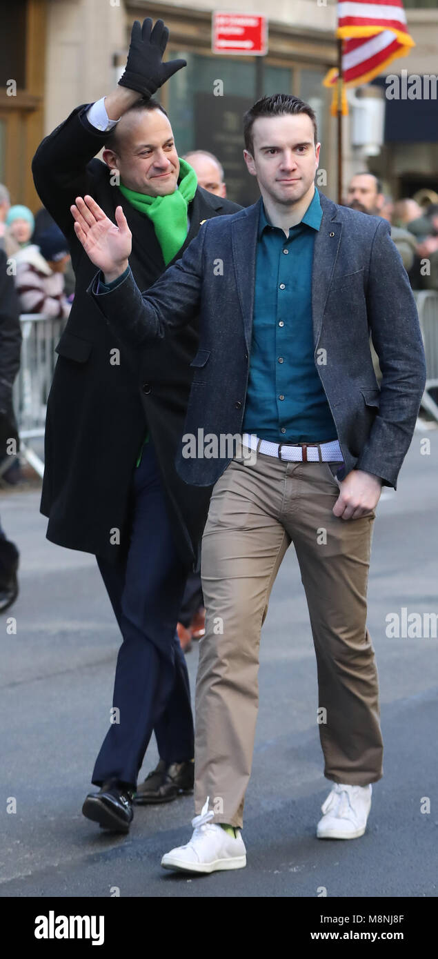 Irish Taoiseach Leo Varadkar (left) and his partner Matt Barrett walk ...
