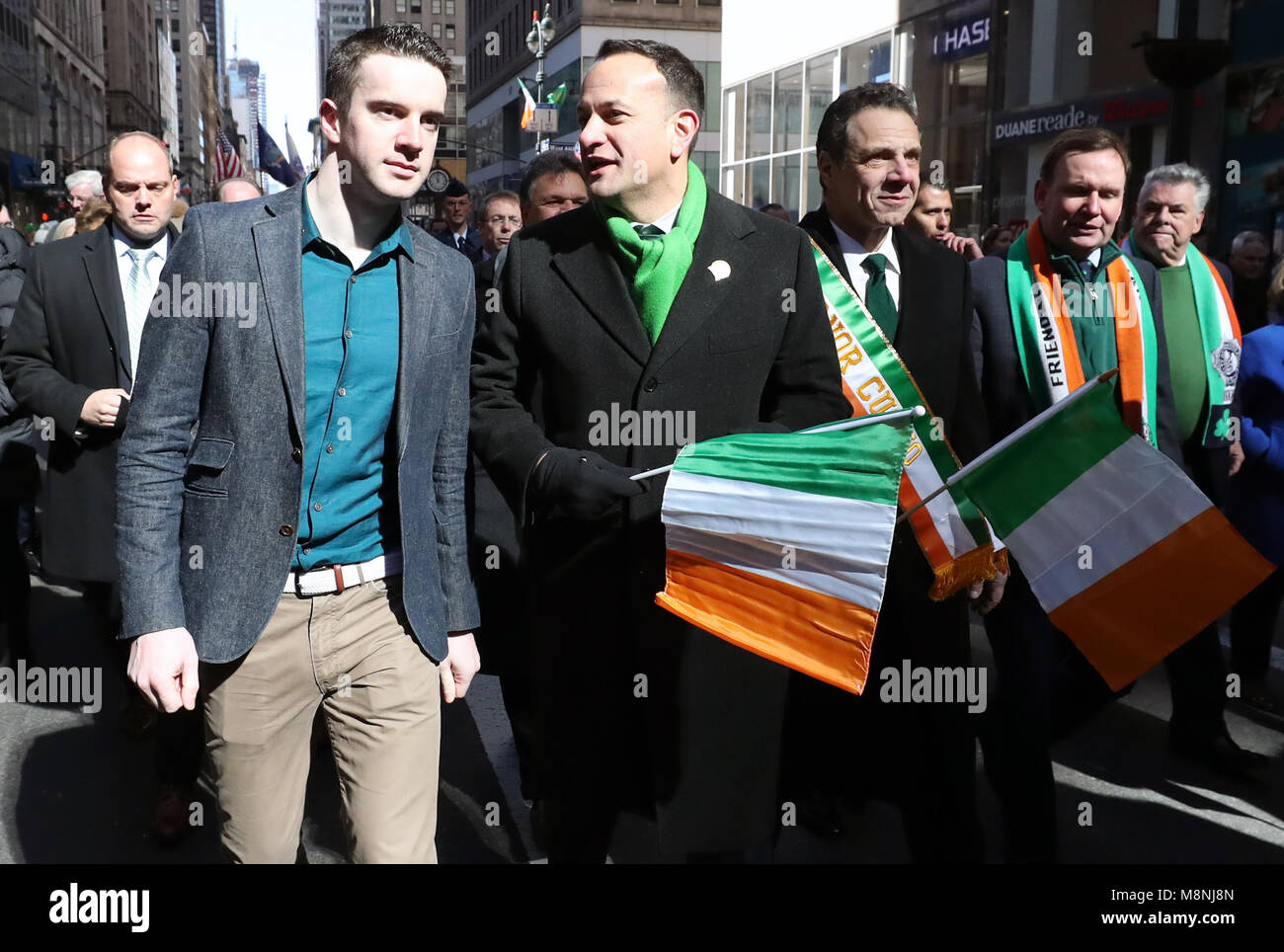 Irish Taoiseach Leo Varadkar and his partner Matt Barrett walk in the ...