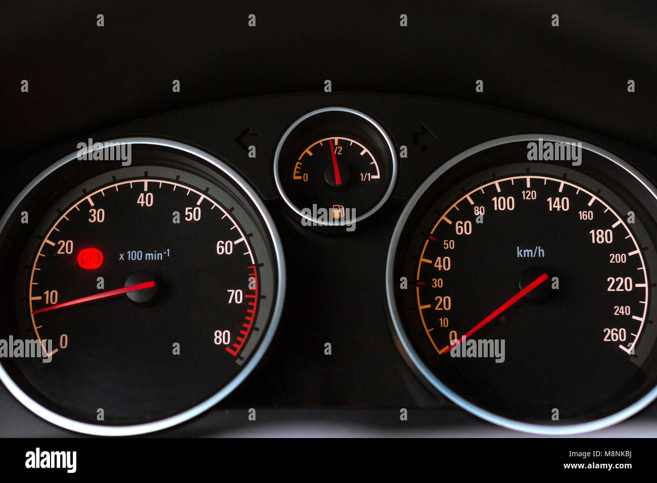 Modern car dashboard to help the driver. Tachometer, speedometer and ...