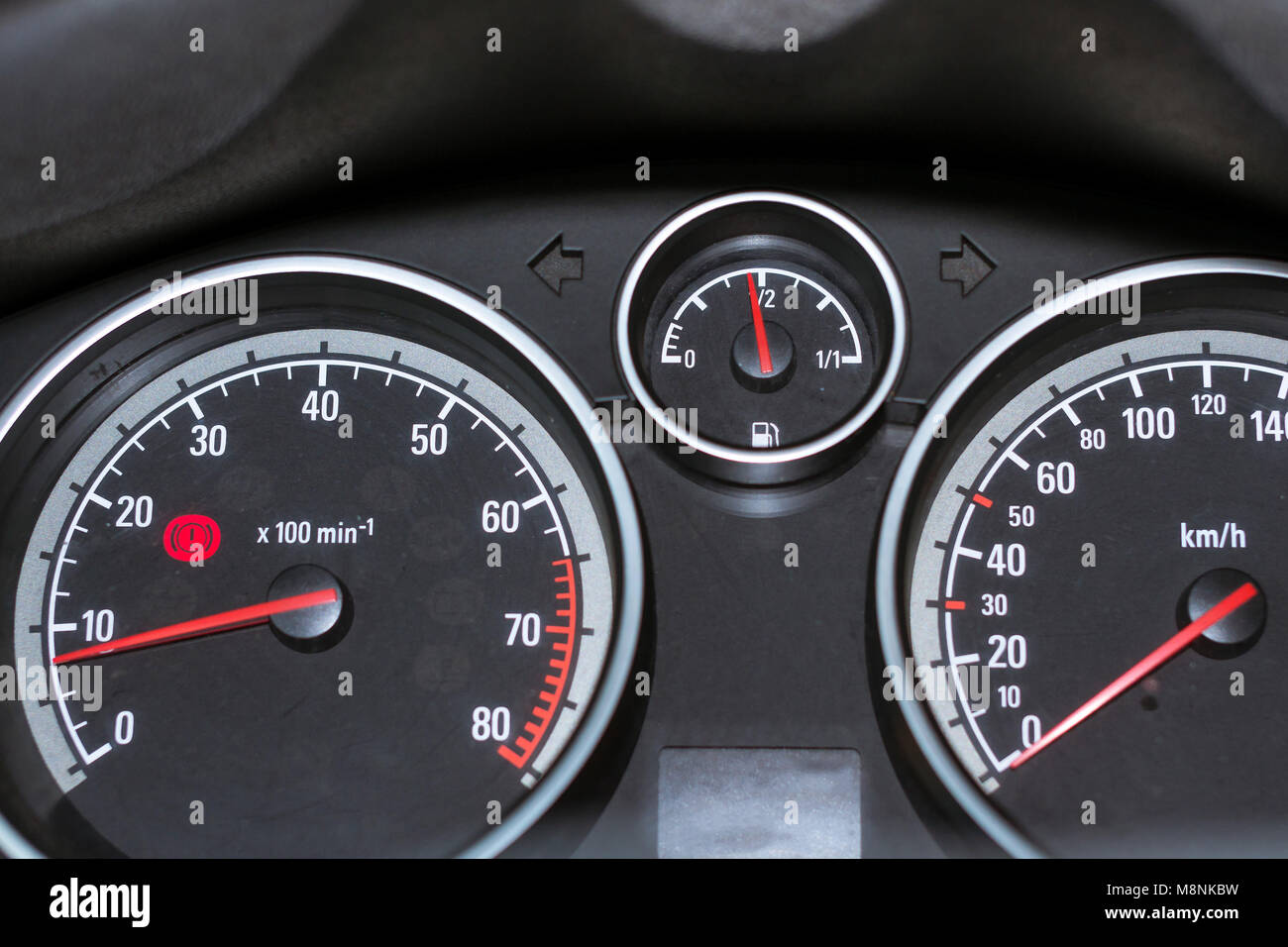 Modern car dashboard to help the driver. Tachometer, speedometer and ...