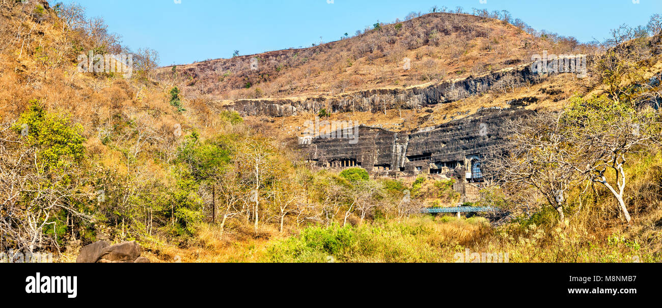 The Waghur River at the Ajanta Caves in a dry season. Maharashtra ...