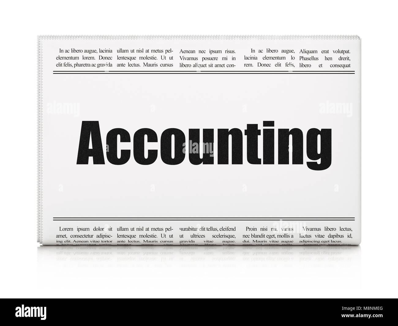 Currency concept: newspaper headline Accounting Stock Photo - Alamy