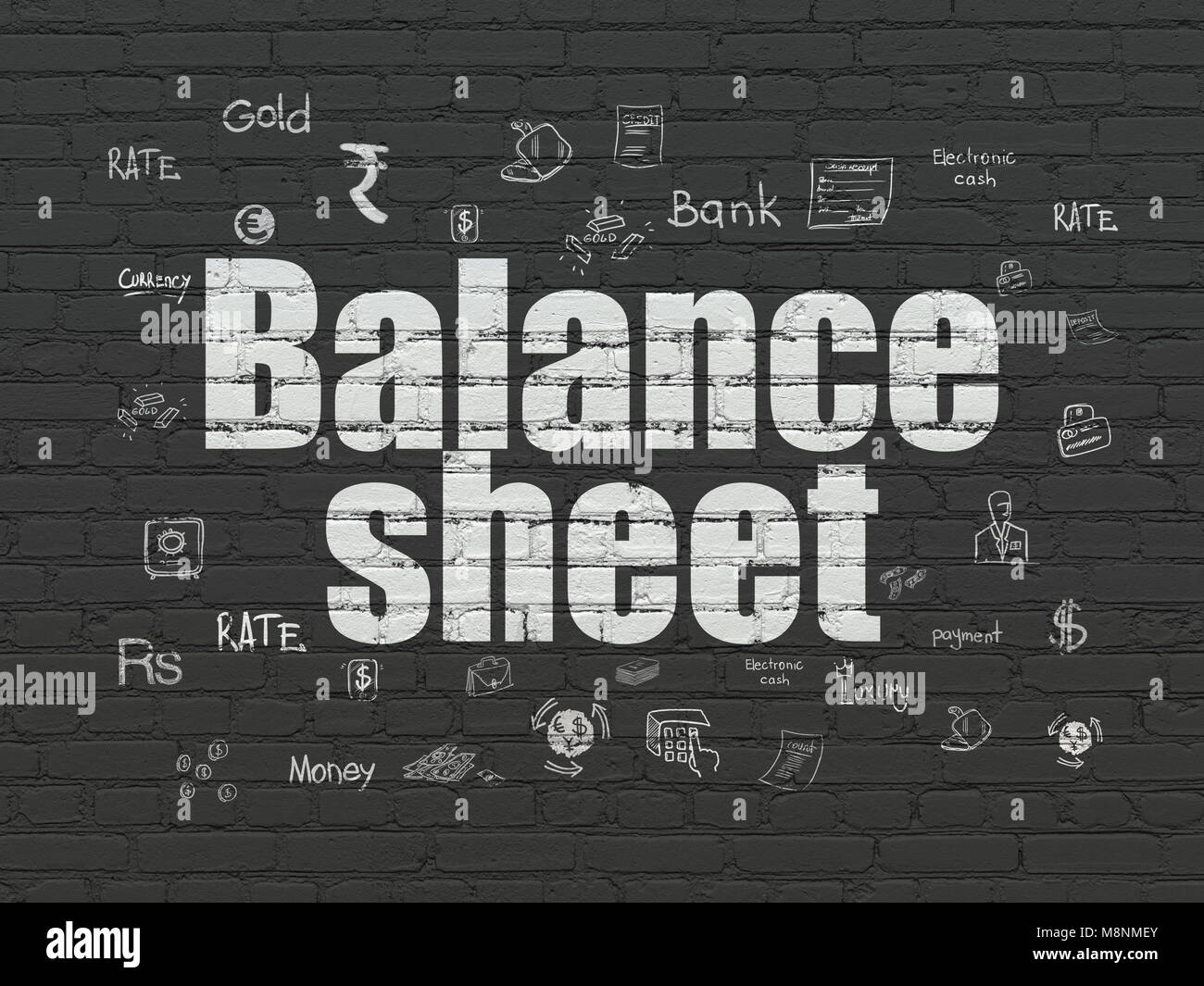 Money concept: Balance Sheet on wall background Stock Photo - Alamy