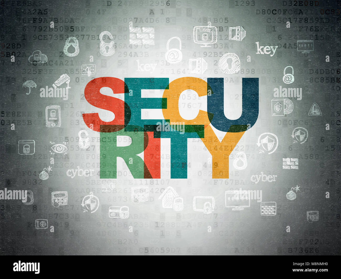 Safety concept: Security on Digital Data Paper background Stock Photo ...