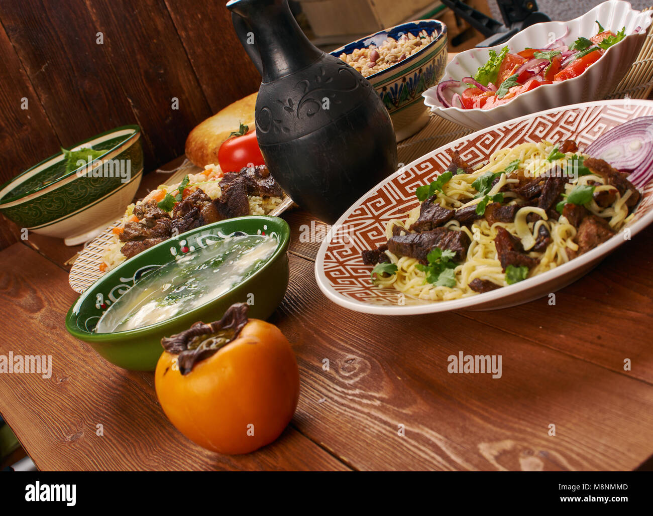 naryn , Tajik cuisine, lamb with noodles, Traditional assorted Tajik ...