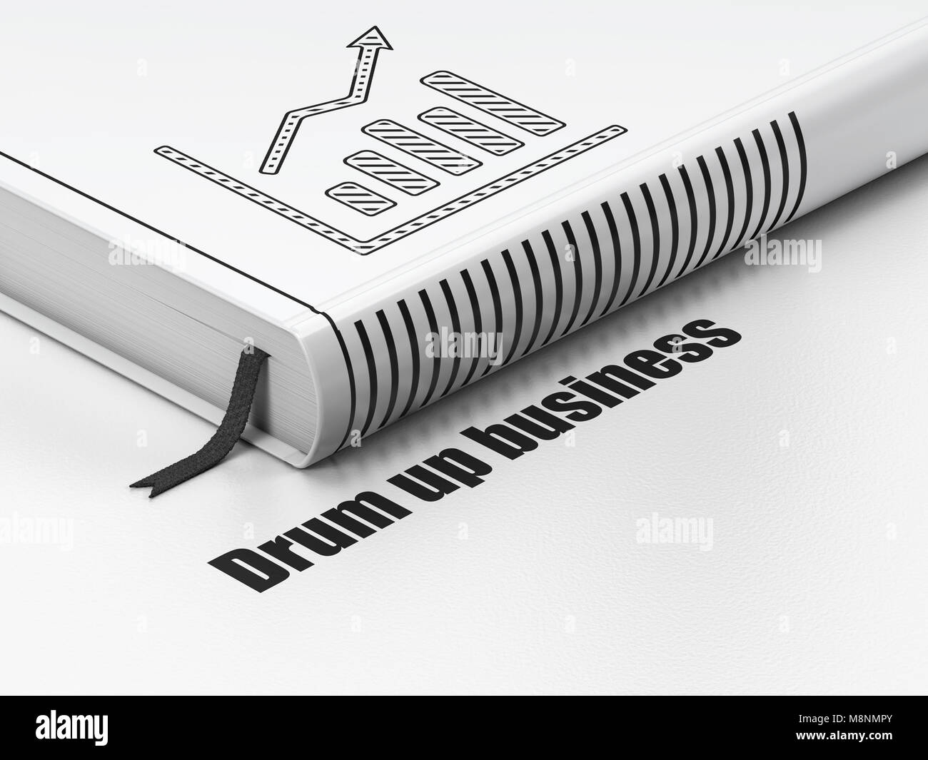 Business concept: book Growth Graph, Drum up business on white ...