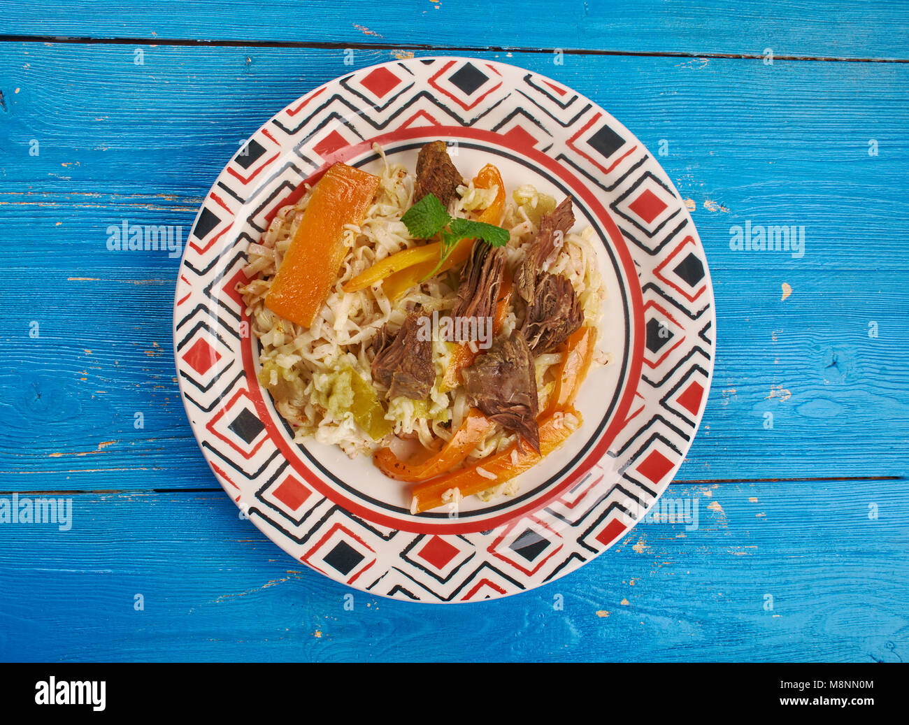 Ugra palov - noodle pilaf , Uzbek Cuisine close up Stock Photo - Alamy