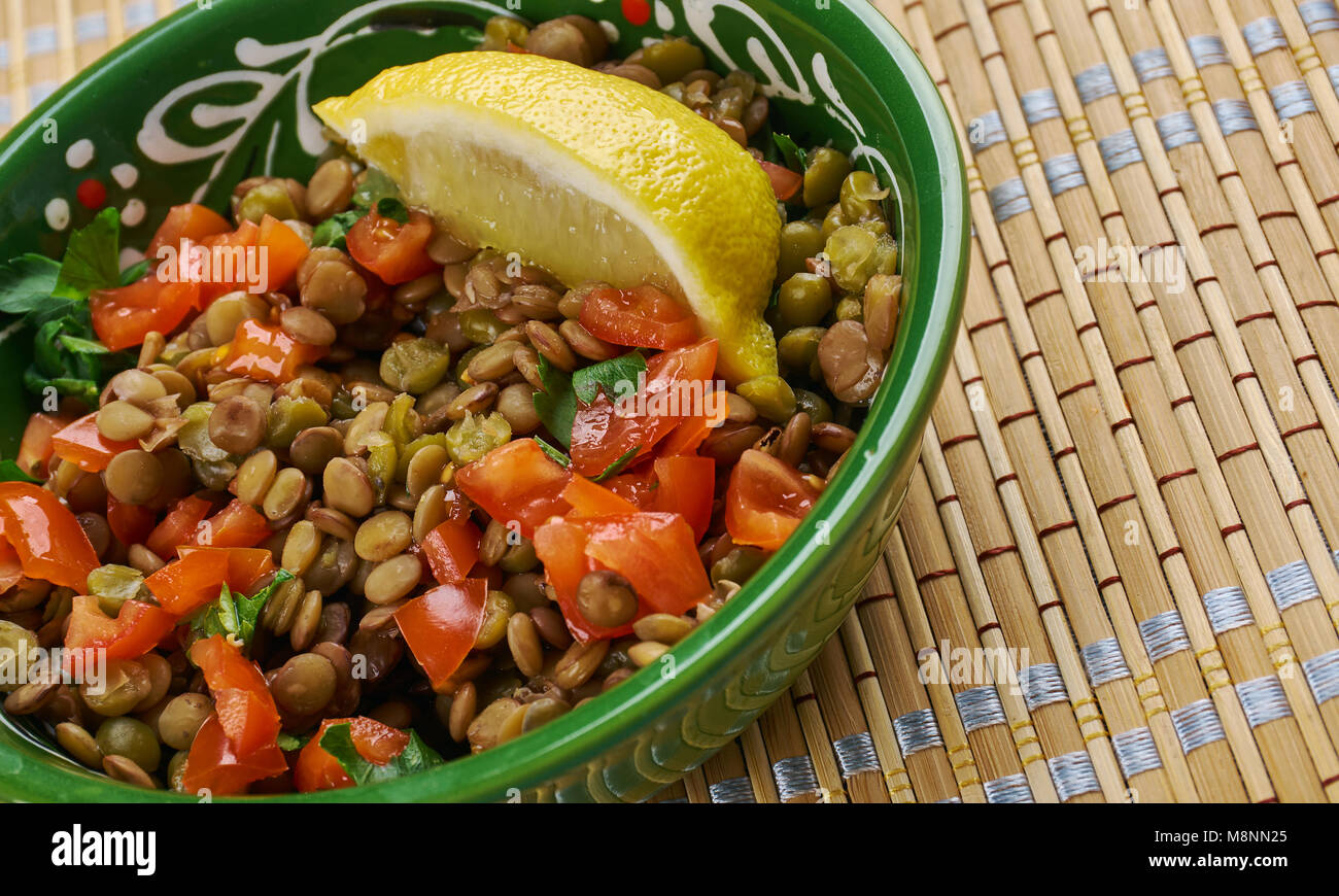 Green Lentil Salad Azifa , Ethiopian Food close up Stock Photo - Alamy