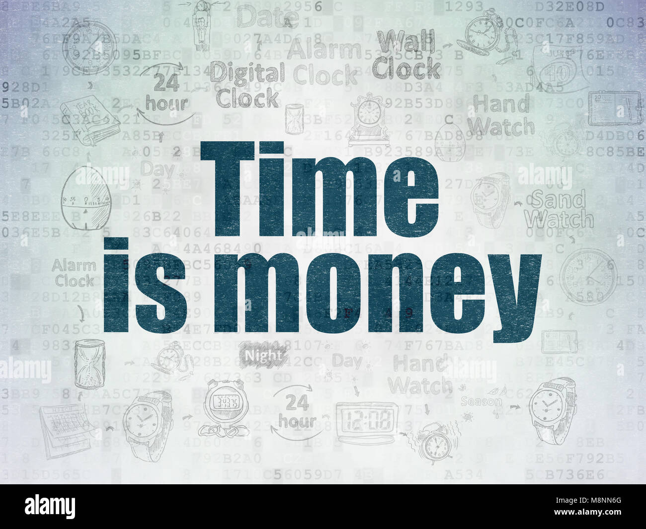 Timeline concept: Time Is money on Digital Data Paper background Stock ...