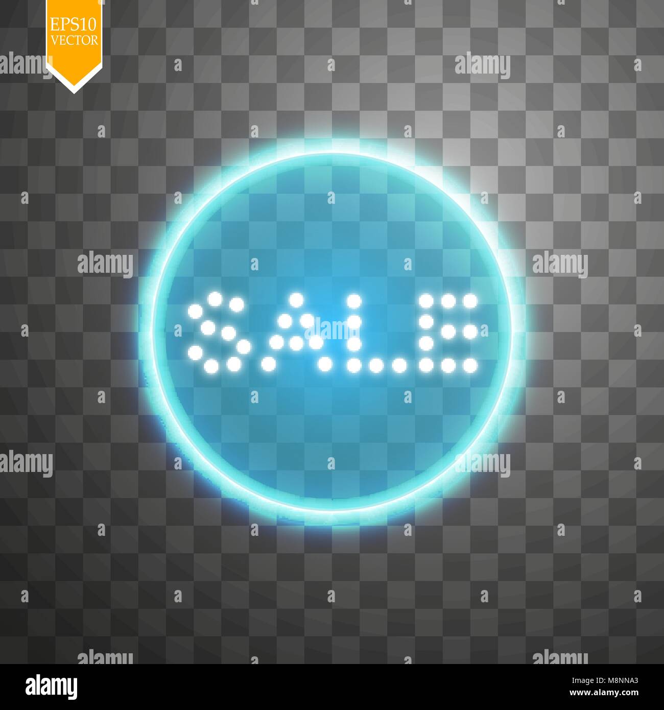 Sale glowing neon sign on the transparent background. Light vector ...