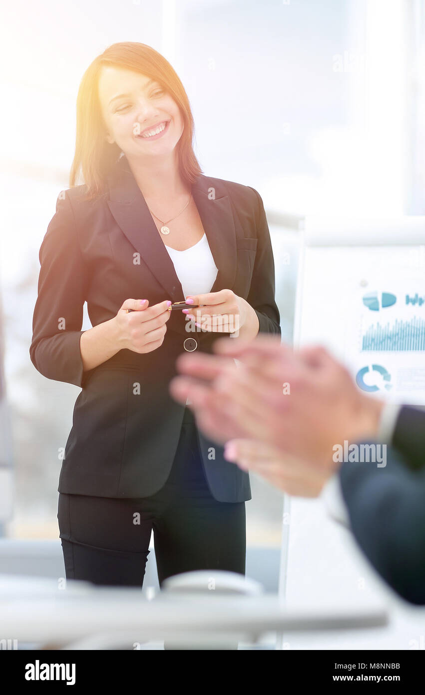 Office lady makes presentation hi-res stock photography and images - Alamy