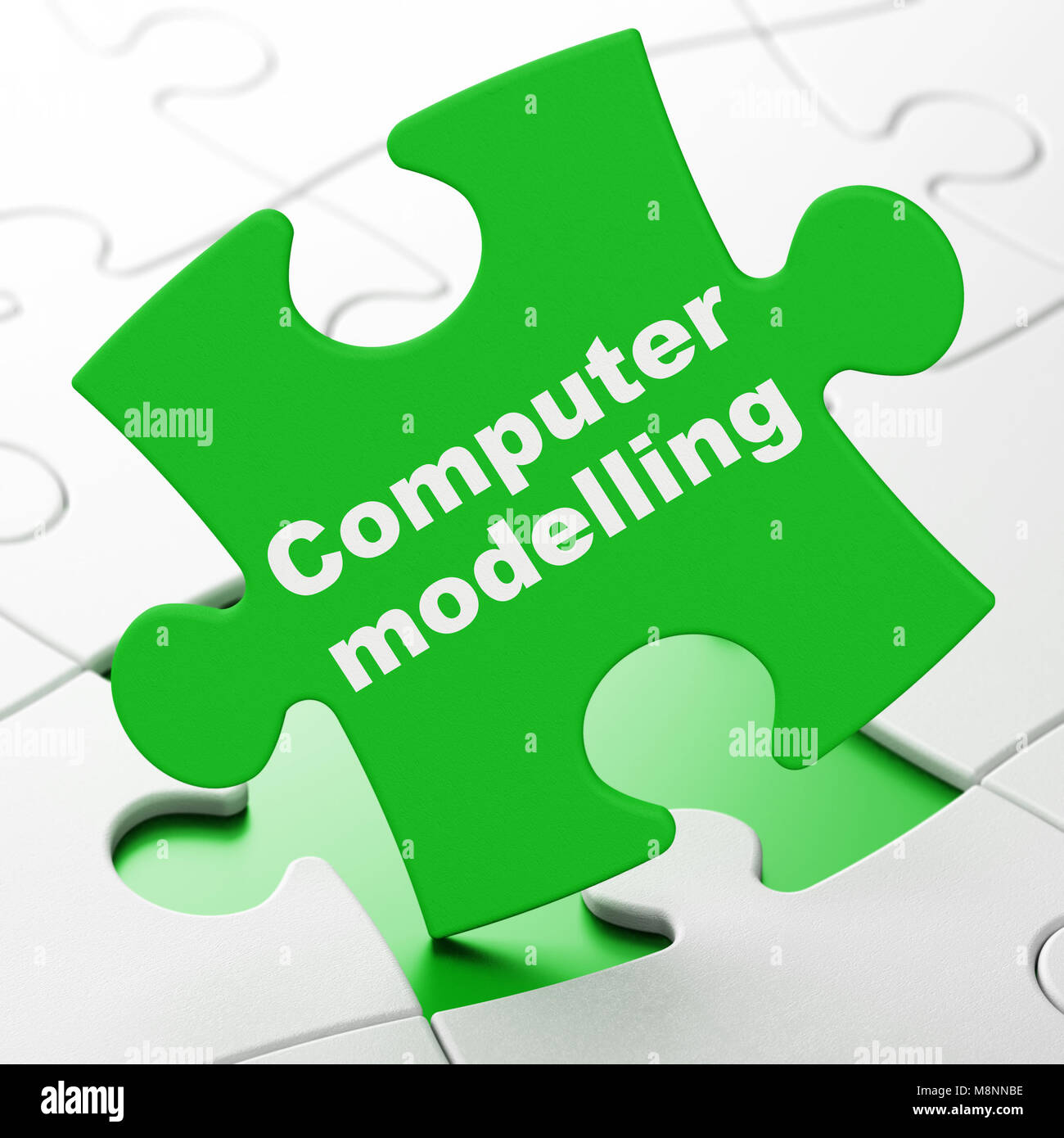 Science concept: Computer Modelling on puzzle background Stock Photo ...