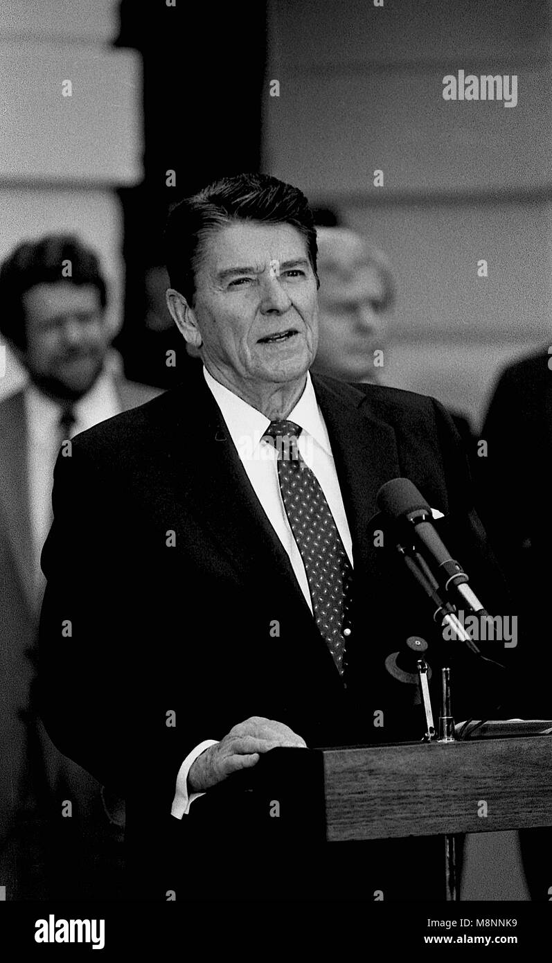 Washington, DC., USA, February 13, 1984 President Ronald Reagan with ...