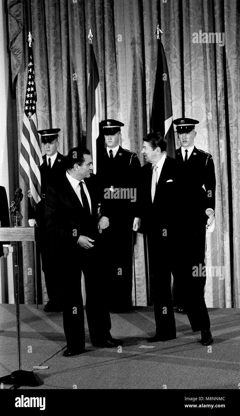 Washington, DC., USA, February 14, 1984 President Ronald Reagan meets ...