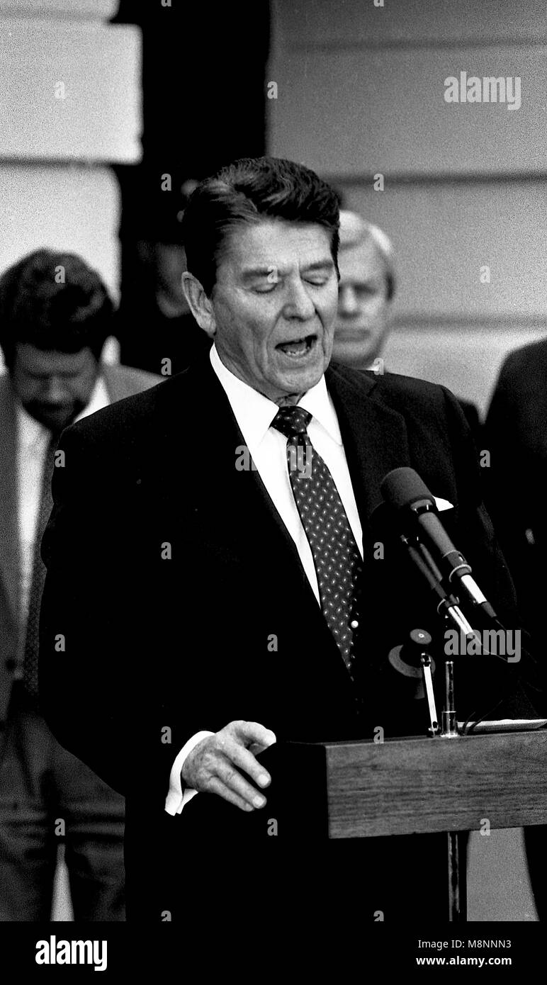 Washington, DC., USa, February 13, 1984 President Ronald Reagan with ...