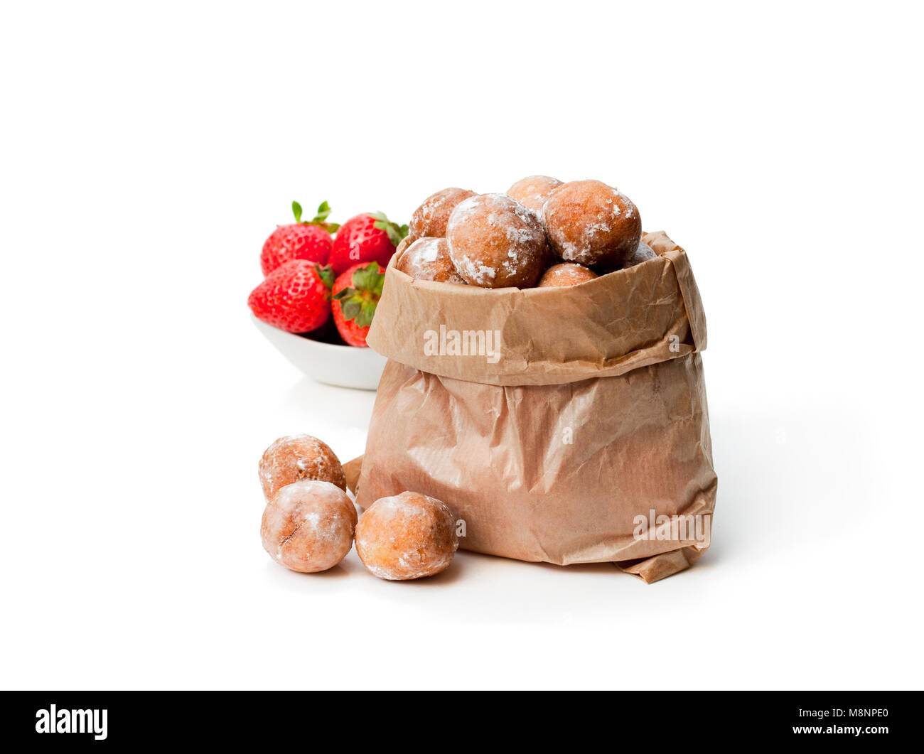 Mini doughnuts icing sugar Cut Out Stock Images & Pictures - Alamy