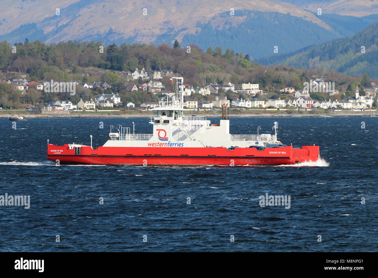 The car and passenger ferry MV Sound of Seil, operated by Western ...