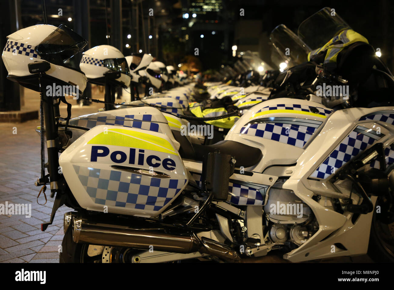 A line of police motorcycles in Sydney, Australia Stock Photo - Alamy