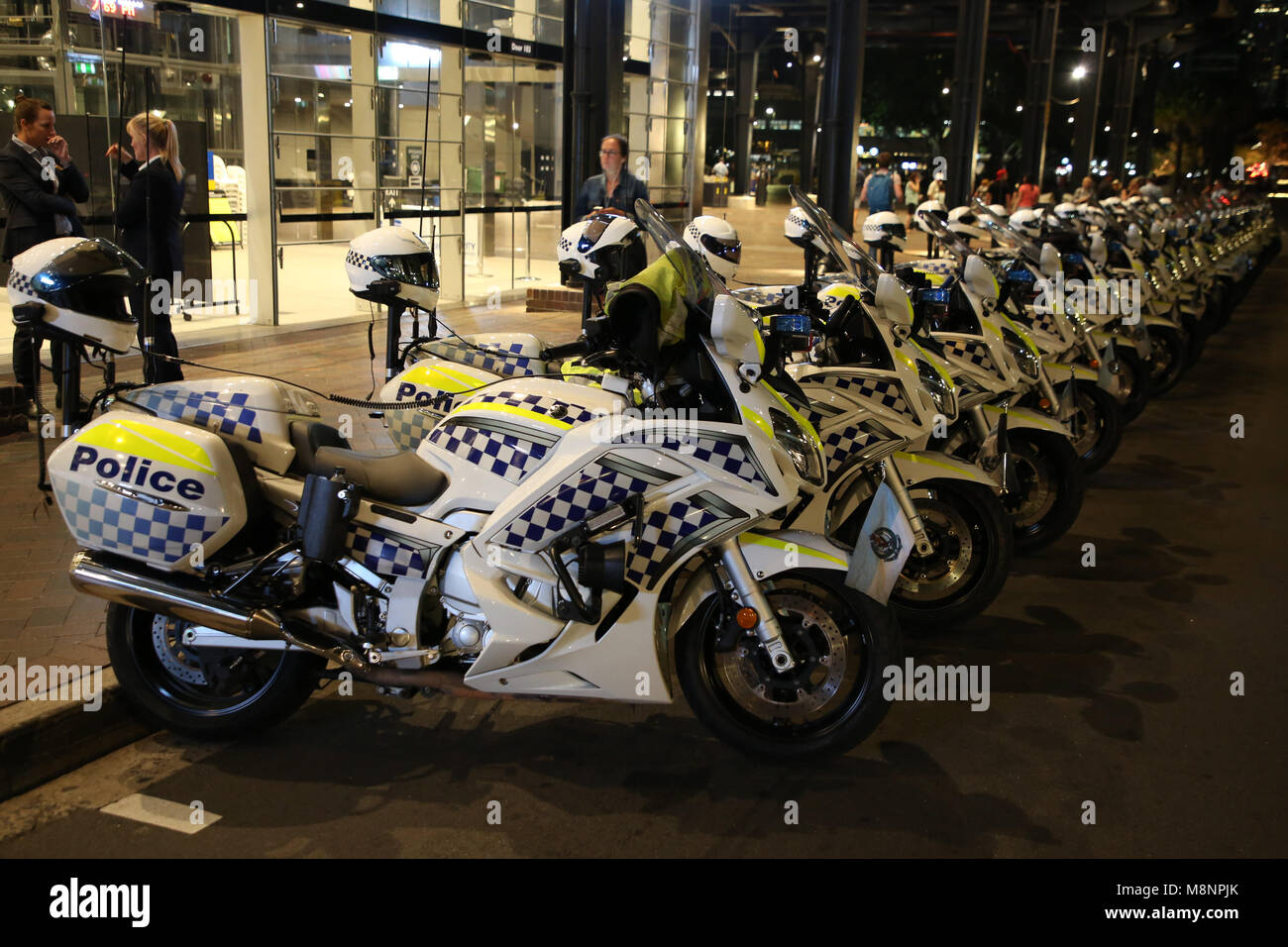 A line of police motorcycles in Sydney, Australia Stock Photo - Alamy