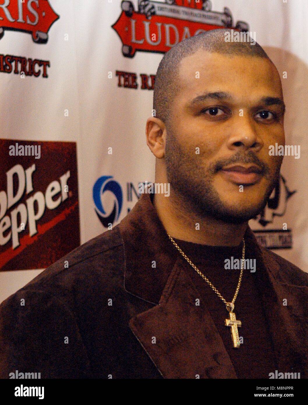 Author / actor Tyler Perry arrives at the CD release party for Ludacris ...
