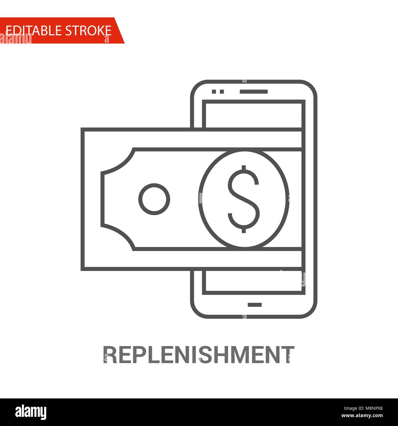 Replenishment Icon. Thin Line Vector Illustration - Adjust stroke ...