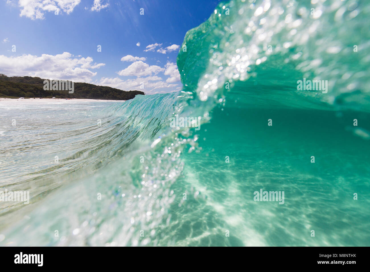 Clear turquoise Ocean water with blue sky Stock Photo - Alamy