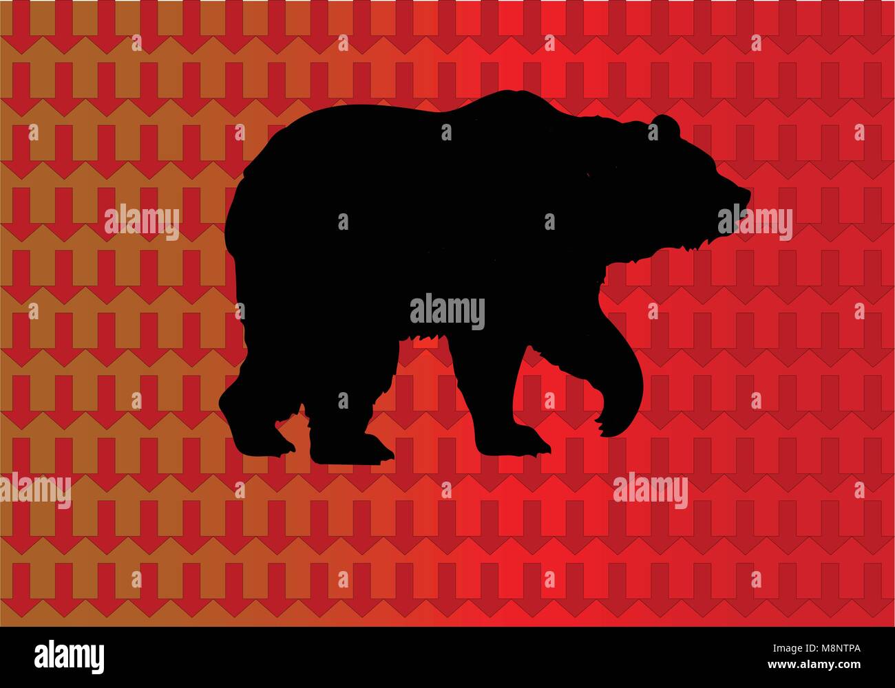 Red bear down arrow Stock Vector Images - Alamy