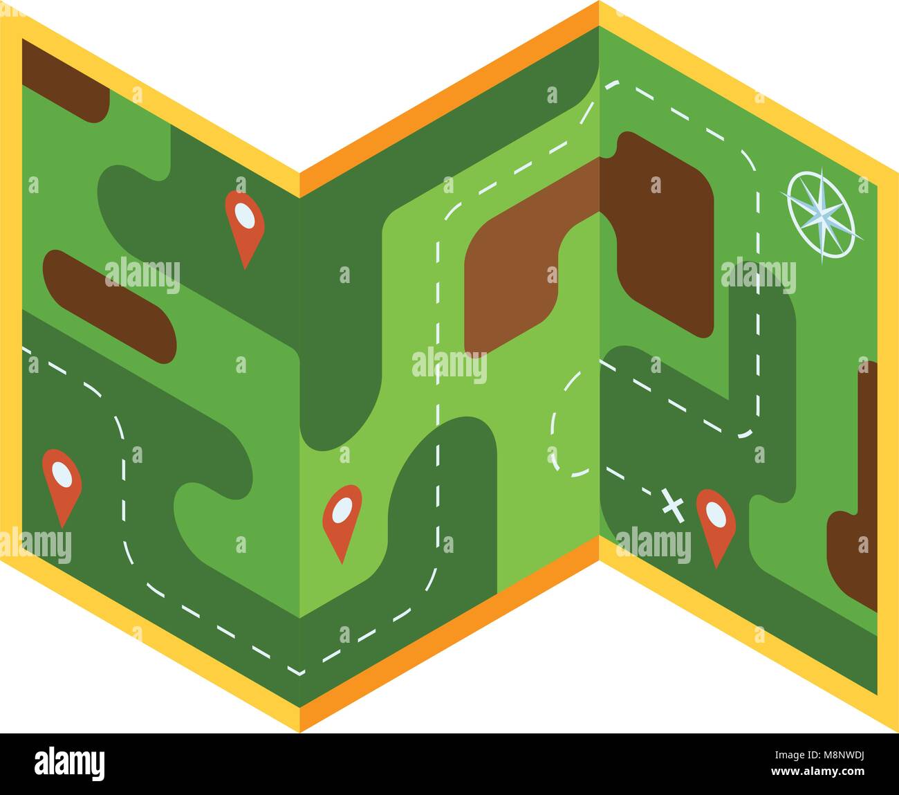 Isometric Tourist Map Stock Vector Image & Art - Alamy
