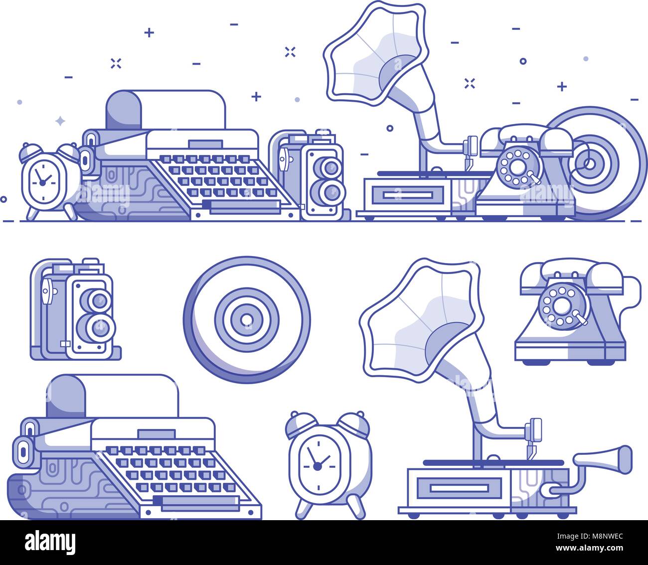 Vintage Things and Objects Icons Stock Vector Image & Art - Alamy