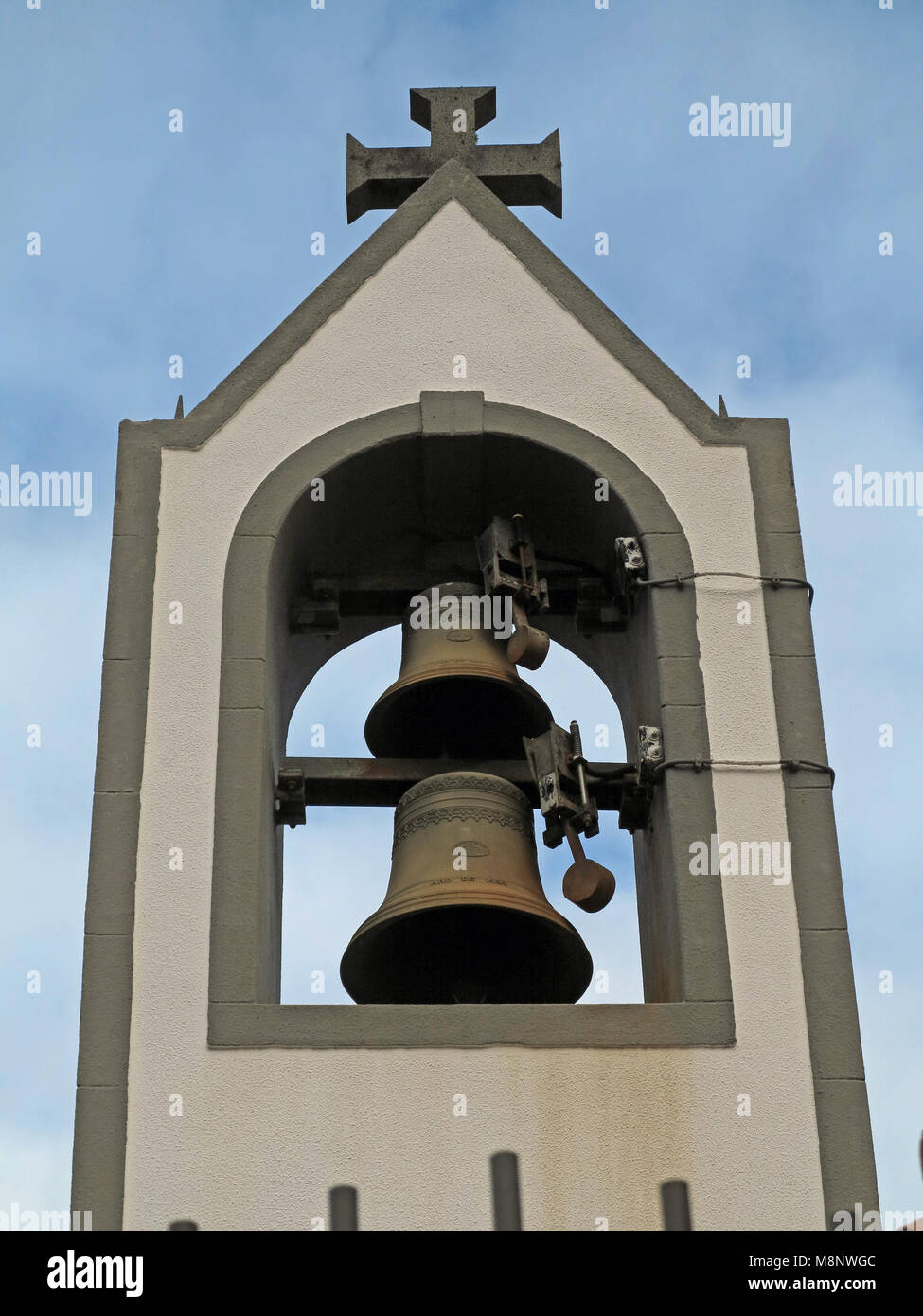 Two church bells in a church in the west of the island of Madeira ...