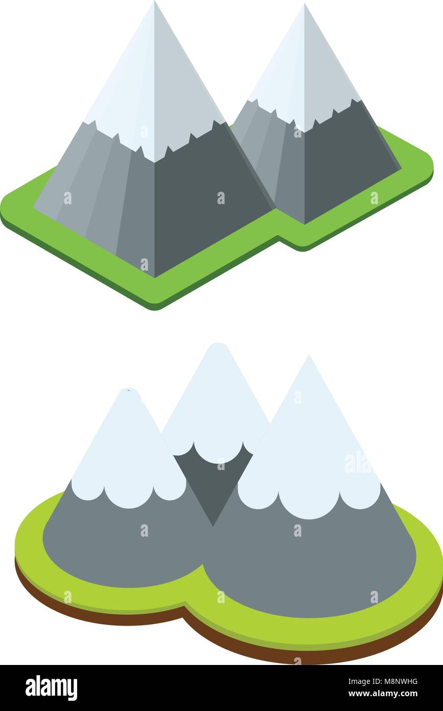 Isometric Mountains Icons Stock Vector Image & Art - Alamy