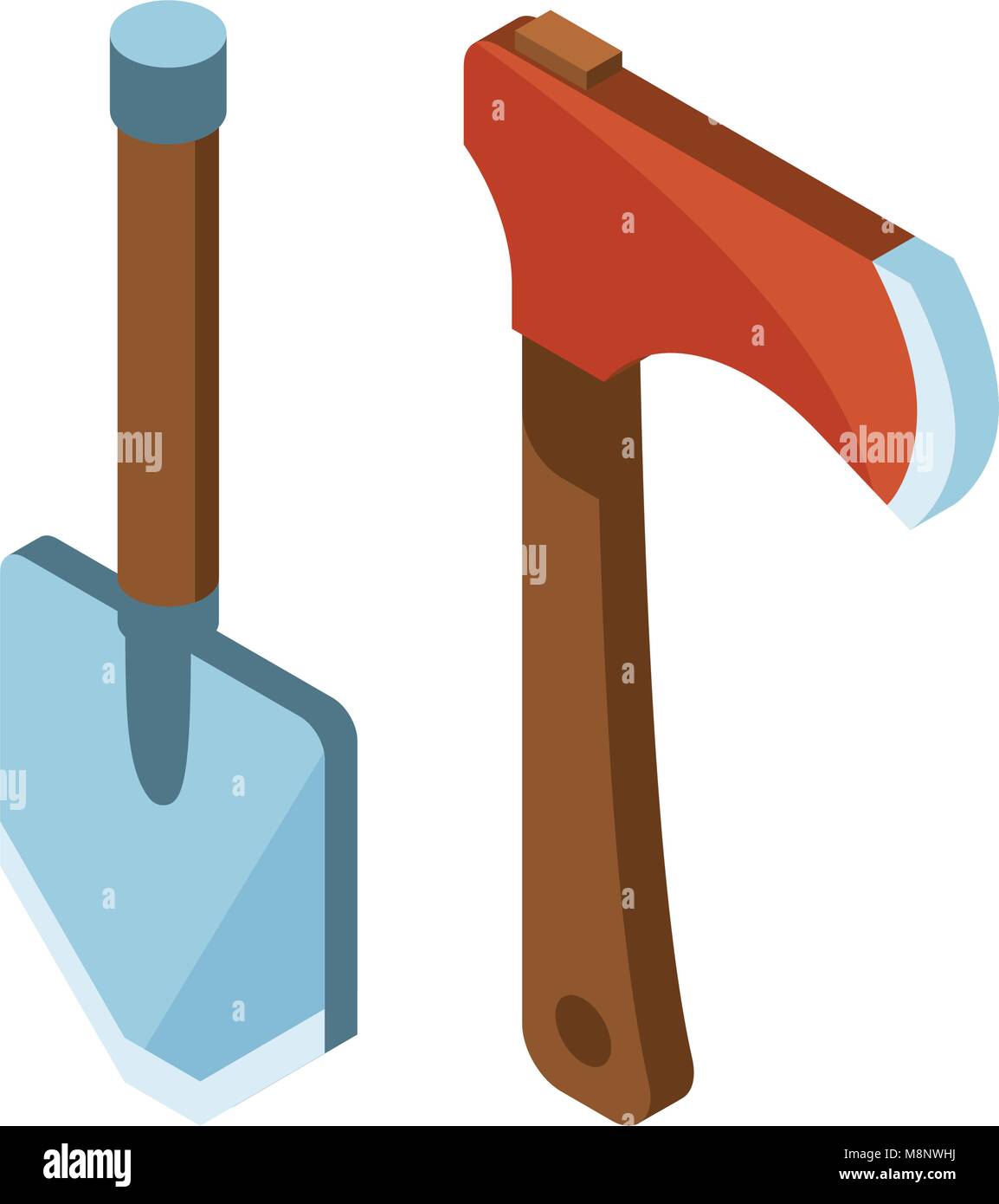 Shovel ax on white Stock Vector Images - Alamy
