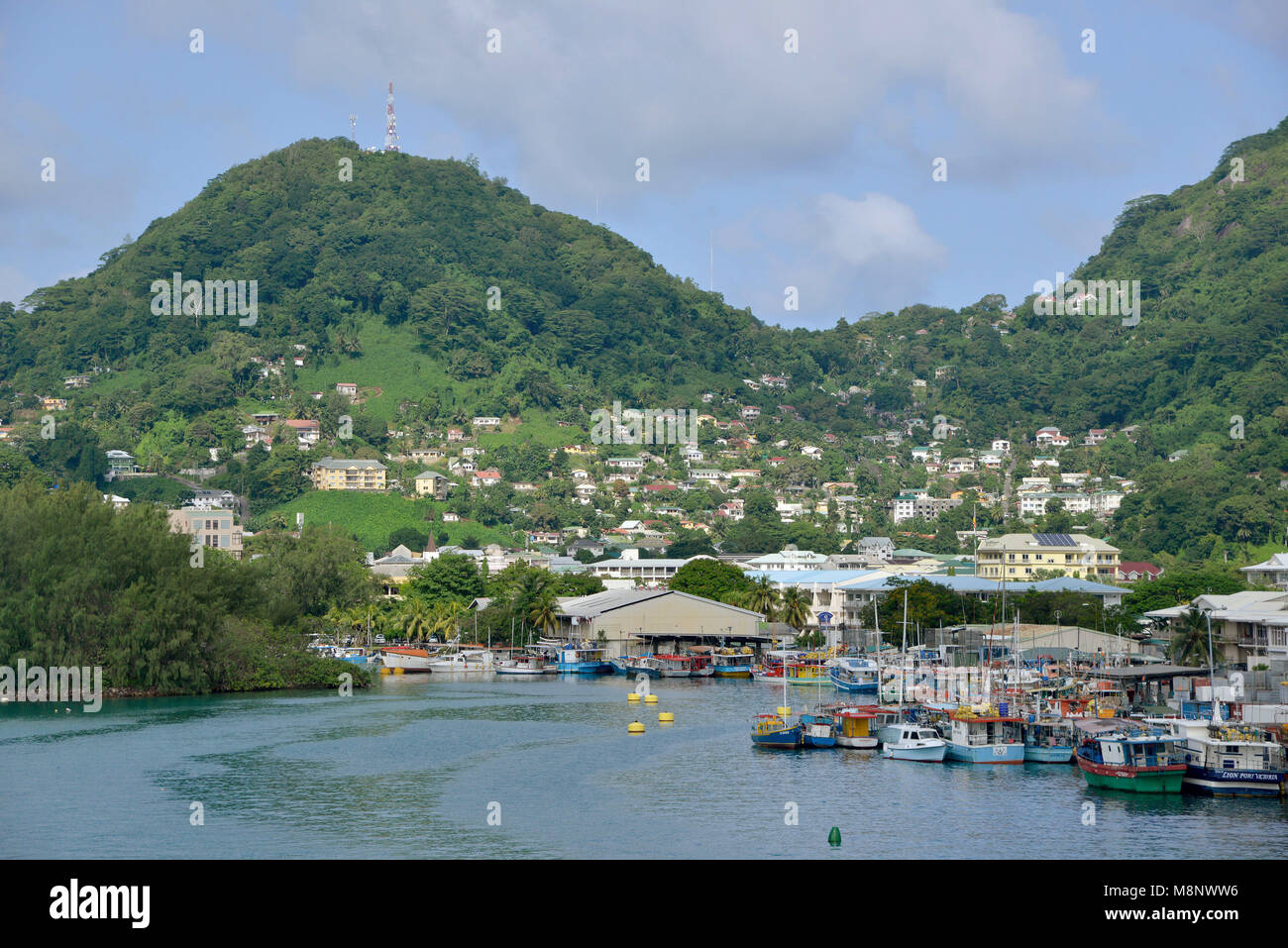 22 January 2018, Seychelles, Victoria: A view Victoria, capital of the ...