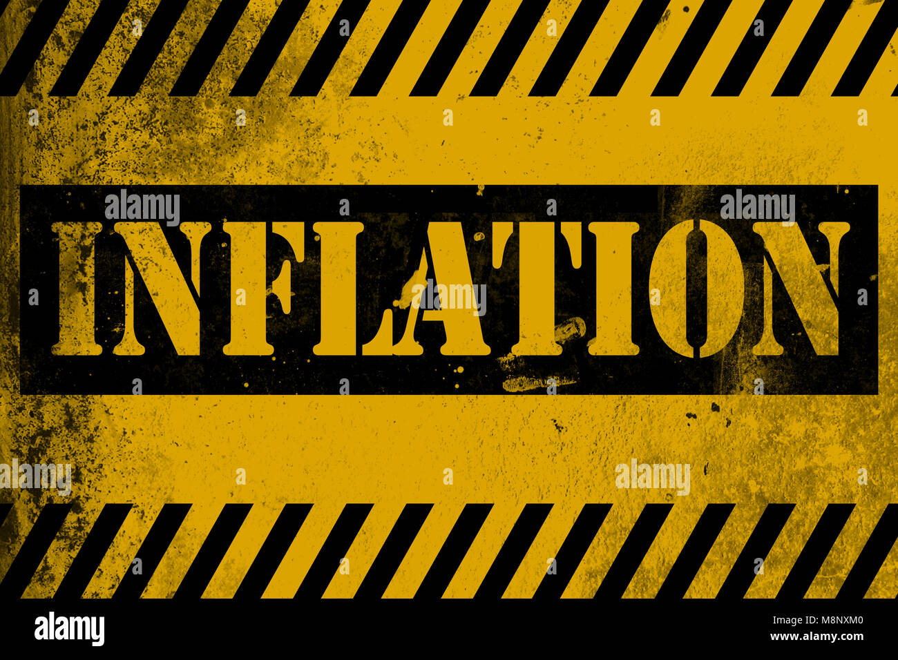 Inflation sign yellow with stripes, 3D rendering Stock Photo - Alamy